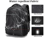 China 17 Inch Laptop Backpack Water Resistant Travel USB Charging Port 28L College Bag for Men Women Black for sale