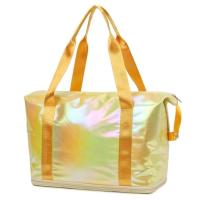China Compact Travel Bag 30L Expandable Yoga Duffel with Wet/Dry Compartments Handheld Pearlescent Yellow for sale