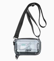 China Mini transparent travel makeup bag, 7-inch single-shoulder bag, travel crossbody bag, PC hard shell storage bag, aviation small square bag for sale