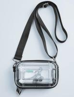 China Mini transparent travel makeup bag, 7-inch single-shoulder bag, travel crossbody bag, PC hard shell storage bag, aviation small square bag for sale