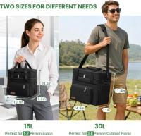 China Cooler Bag Double Deck - 60 Can Leakproof Insulated Portable Soft Lunch Cooler, Extra Large Expandable Ice Chest Cooler for Beach, Picnic, Camping, Shopping for sale