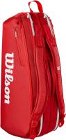 China Wilson Super Tour Red Tennis Racket Backpack designed to hold up to 6 rackets with thermoguard lining and dual carrying system for comfortable transport for sale