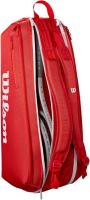 China Wilson Super Tour Red Tennis Racket Backpack designed to hold up to 6 rackets with thermoguard lining and dual carrying system for comfortable transport for sale