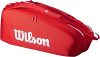 China Wilson Super Tour Red Tennis Racket Backpack designed to hold up to 6 rackets with thermoguard lining and dual carrying system for comfortable transport for sale
