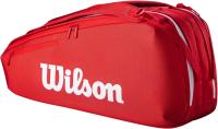 China Wilson Super Tour Red Tennis Racket Backpack designed to hold up to 6 rackets with thermoguard lining and dual carrying system for comfortable transport for sale