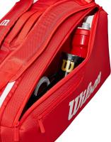 China Wilson Super Tour Red Tennis Racket Backpack designed to hold up to 6 rackets with thermoguard lining and dual carrying system for comfortable transport for sale