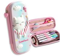 China Pencil Case  3D EVA Cat Cartoon Storage Pouch Pen Holder for School Kids Large-Capacity Storage Box Children's Student Gift Stationery Box for sale