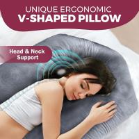 China Pregnancy Pillows for Sleeping – 57-Inch Maternity Pillow for Pregnant Women with Removable Washable Cover – Support for Back, Belly, Neck, Legs, & Hips – V C U Shaped Full Body Pillow, Velvet Grey for sale