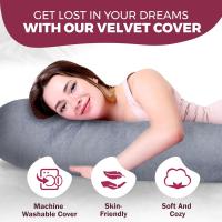 China Pregnancy Pillows for Sleeping – 57-Inch Maternity Pillow for Pregnant Women with Removable Washable Cover – Support for Back, Belly, Neck, Legs, & Hips – V C U Shaped Full Body Pillow, Velvet Grey for sale