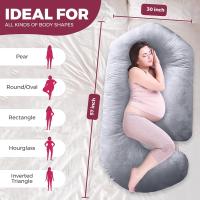 China Pregnancy Pillows for Sleeping – 57-Inch Maternity Pillow for Pregnant Women with Removable Washable Cover – Support for Back, Belly, Neck, Legs, & Hips – V C U Shaped Full Body Pillow, Velvet Grey for sale