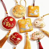 China Mid-Autumn Festival Fragrance Sachet Customized National Style Embroidery Peace Pendant Flutter Fragrance Sachet Festival Cultural Creative Gift Fragrance Sachet Customization for sale