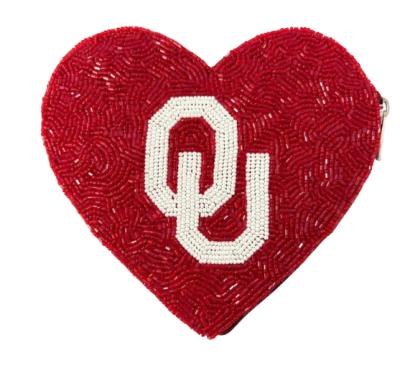 China Handmade Lightweight Coin Bag with Double Sided Beaded Design Secure Zip Closure Perfect for Game Day Events and Stadium for sale