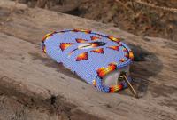China Handmade Coin Bag made of Cz Glass Seed Beads and leather designed to hold coins cosmetics and small essentials securely for sale