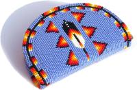 China Handmade Coin Bag made of Cz Glass Seed Beads and leather designed to hold coins cosmetics and small essentials securely for sale