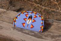China Handmade Coin Bag made of Cz Glass Seed Beads and leather designed to hold coins cosmetics and small essentials securely for sale