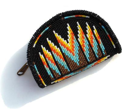 China Lightweight OU Heart Beaded Coin Bag Handmade and Stadium Sized with Secure Side Zip Closure Perfect for Game Day Events for sale