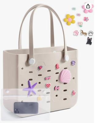 China Beach Bag for Women, Water-resistant Rubber Tote Bag, Sandproof Vacation Essentials for Summer Swim Cruise Pool for sale