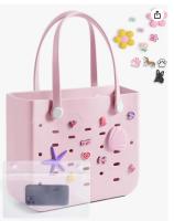 China Beach Bag for Women, Water-resistant Rubber Tote Bag, Sandproof Vacation Essentials for Summer Swim Cruise Pool for sale