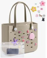 China Beach Bag for Women, Water-resistant Rubber Tote Bag, Sandproof Vacation Essentials for Summer Swim Cruise Pool for sale