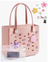 China Beach Bag for Women, Water-resistant Rubber Tote Bag, Sandproof Vacation Essentials for Summer Swim Cruise Pool for sale