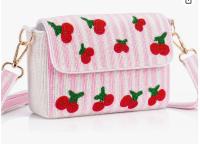 China Handmade Beaded Shoulder Bag for Women, 5 x 8 x 1.75 Inch Beaded Cross Body Purse for sale