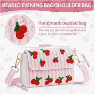 China Handmade Beaded Shoulder Bag for Women, 5 x 8 x 1.75 Inch Beaded Cross Body Purse for sale