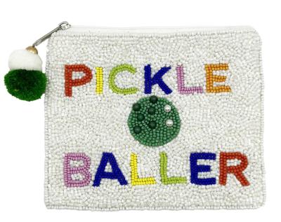 China Pickle Baller Beaded Coin Pouch for sale