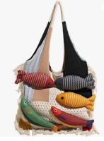 China Bohemian style travel handbag for women large-capacity woven bag vacation beach seaside tote bag crochet purse for sale