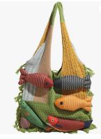 China Bohemian style travel handbag for women large-capacity woven bag vacation beach seaside tote bag crochet purse for sale