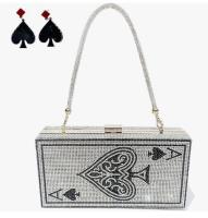 China pearl&she Diamond Women Evening Handbags Purse Minaudiere Clutch Bag,Stack of Cash Dollars Crystal Clutch Purses for sale
