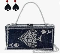 China pearl&she Diamond Women Evening Handbags Purse Minaudiere Clutch Bag,Stack of Cash Dollars Crystal Clutch Purses for sale