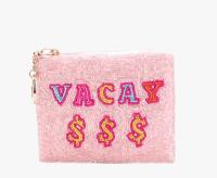 China Elegant Ricki Beaded Coin Bag Featuring Detailed Beadwork Secure Zip Closure and Gold Tone Key Ring Compact Design for Daily for sale