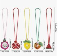 China 5PCS Patch Beaded Bag Charm Fruit Purse Charms for Handbags Summer Keychain | Small Bag Charm, Dragon Fruit Pomegranate Watermelon Orange Lemon Bag Charms, Beads And Rhinestones, Hand-Sewn for sale