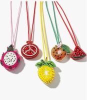 China 5PCS Patch Beaded Bag Charm Fruit Purse Charms for Handbags Summer Keychain | Small Bag Charm, Dragon Fruit Pomegranate Watermelon Orange Lemon Bag Charms, Beads And Rhinestones, Hand-Sewn for sale