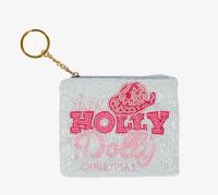 China Compact coin bag with intricate beadwork secure top zip closure and gold tone key ring ideal for storing coins and small items for sale