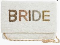 China BRIDE Beaded Clutch Purse Bridal Evening Party Bag with Chain | Wedding Day Accessory, Bachelorette Party, Engagement Gift, Bridal Shower,Beadwork, Keepsake Purse, Elegant Style for sale