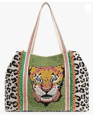 China Amalfi Beaded Tote Bag for Women || Coastal Beach Tote || Hand-Beaded Summer Handbag for sale