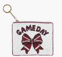 China Compact Ricki Beaded Coin Bag with Front Back Beadwork and Gold Tone Key Ring for Secure Storage of Coins and Essentials for sale