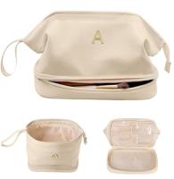 China Personalized Gifts for Women-Bridesmaid Gift, Initial Makeup Bag | Mom Gifts,Travel Essentials, Personalized Cosmetic Bag with Makeup Brush Organizer, Toiletry Bags, Gift for Female Girl for sale