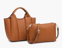 China Functional backpack Bag made of vegan leather with secure top zip closure inside zip pocket two slip pockets and long adjustable strap for everyday for sale