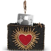 China Affection Coin Purse Key ring and easy open trigger hook Beaded coin small bags for sale