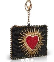 China Affection Coin Purse Key ring and easy open trigger hook Beaded coin small bags for sale