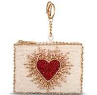 China Heart Burst Coin Purse Key ring and easy open trigger hook Beaded coin small bags for sale