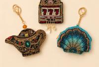 China Spin To Win Coin Purse Key ring and easy open trigger hook Beaded coin small bags for sale