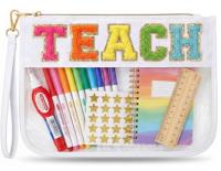 China Teacher Appreciation Gifts Makeup Bag, Graduation Gift Bag for Women | Cute TEACH Chenille Letter Organizer Pouch. Perfect End of Year Teacher Gifts, Clear Cosmetic Bag & Teacher Bags Essentials for sale