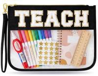 China Teacher Appreciation Gifts Makeup Bag, Graduation Gift Bag for Women | Cute TEACH Chenille Letter Organizer Pouch. Perfect End of Year Teacher Gifts, Clear Cosmetic Bag & Teacher Bags Essentials for sale