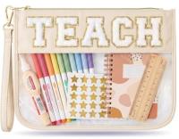China Teacher Appreciation Gifts Makeup Bag, Graduation Gift Bag for Women | Cute TEACH Chenille Letter Organizer Pouch. Perfect End of Year Teacher Gifts, Clear Cosmetic Bag & Teacher Bags Essentials for sale