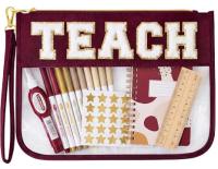 China Teacher Appreciation Gifts Makeup Bag, Graduation Gift Bag for Women | Cute TEACH Chenille Letter Organizer Pouch. Perfect End of Year Teacher Gifts, Clear Cosmetic Bag & Teacher Bags Essentials for sale