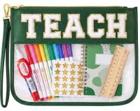 China Teacher Appreciation Gifts Makeup Bag, Graduation Gift Bag for Women | Cute TEACH Chenille Letter Organizer Pouch. Perfect End of Year Teacher Gifts, Clear Cosmetic Bag & Teacher Bags Essentials for sale