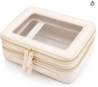 China Large Clear Makeup Bags, Double Layer Cosmetic Bags with Separate Brush Compartment,Travel Toiletry Bag Train Case,Travel Accessories Organizer for Women,2 Layers for sale
